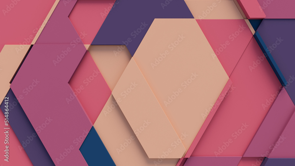 Multicolored Tech Background with a Geometric 3D Structure. Bright ...
