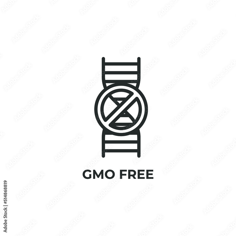 gmo free line icon. linear style sign for mobile concept and web design ...