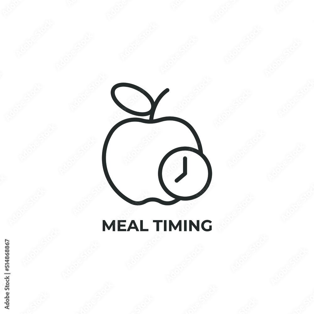 meal timing line icon. linear style sign for mobile concept and web ...