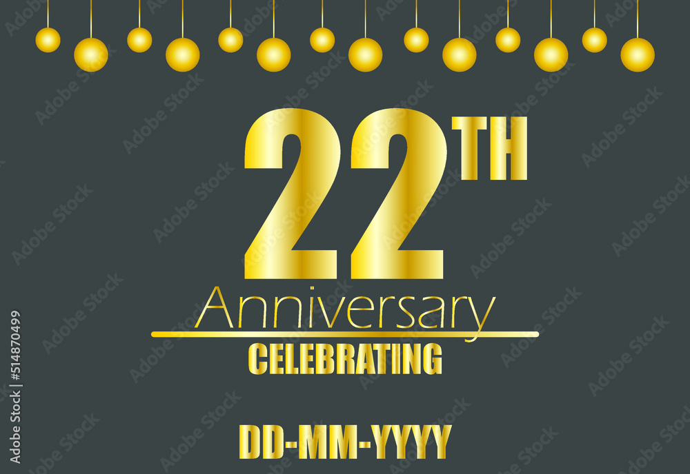 22th anniversary celebrating. Vector for golden anniversary celebration ...