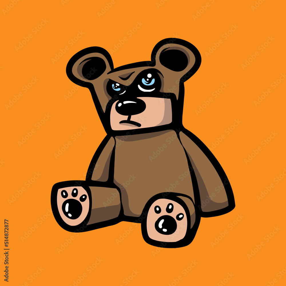 Grumpy bear puppet cartoon vector illustration Stock Vector | Adobe Stock