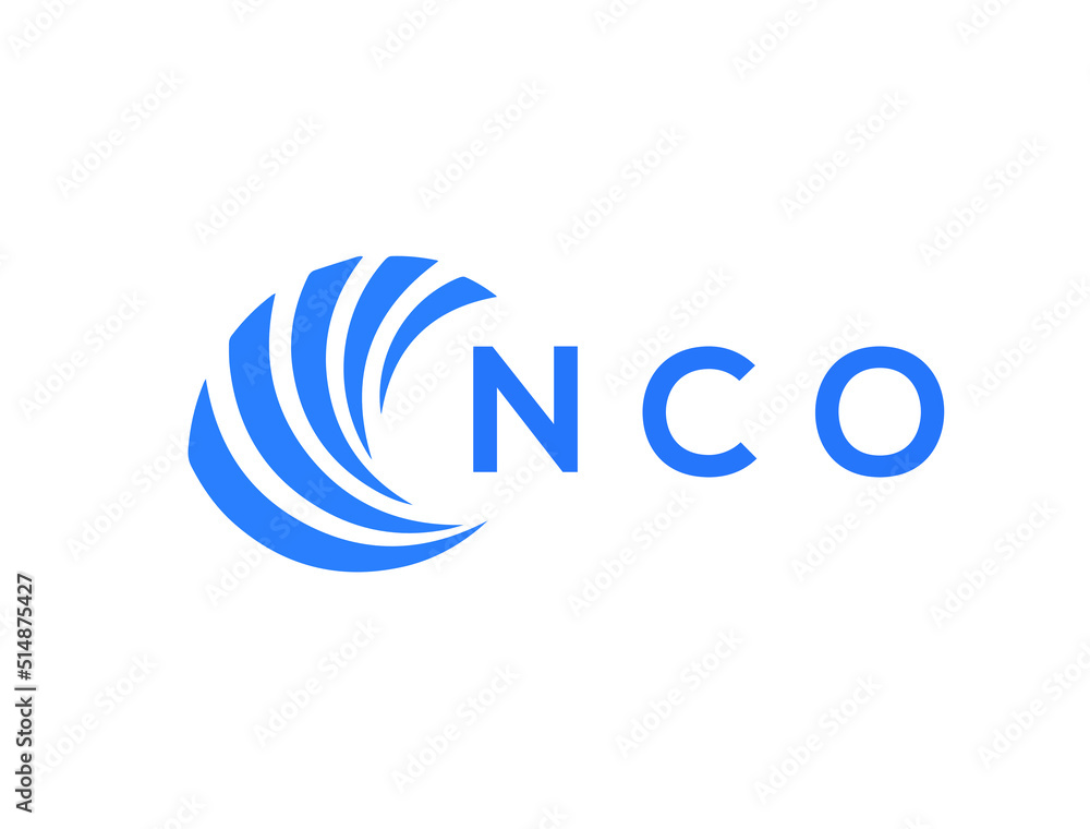 NCO Flat accounting logo design on white background. NCO creative ...