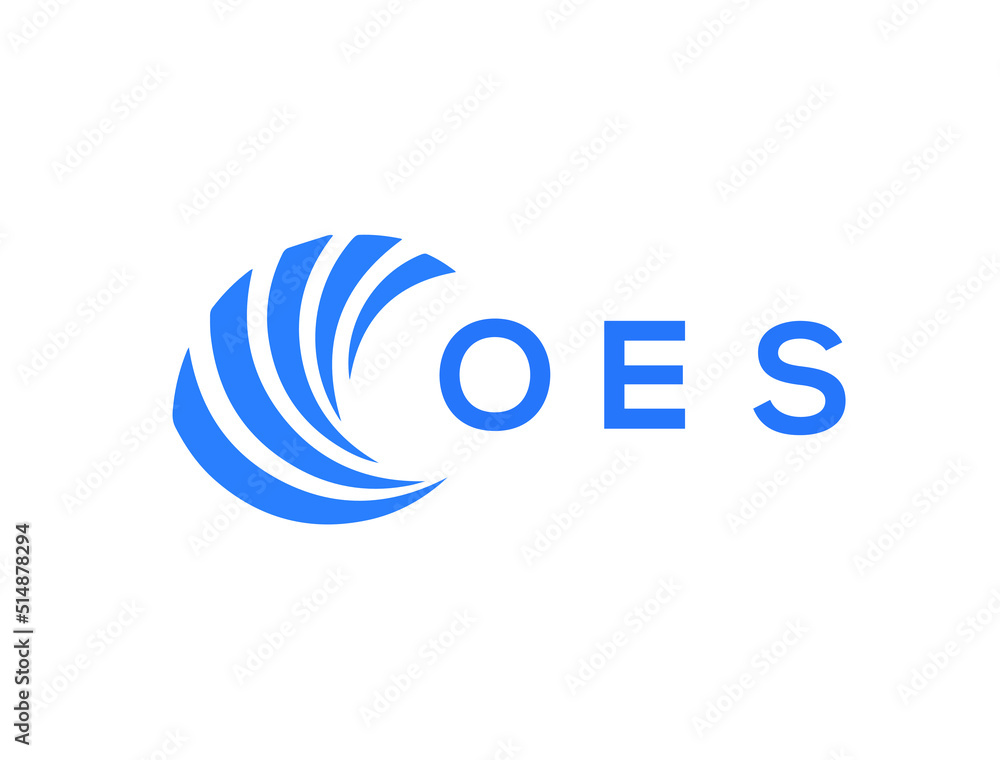 OES Flat accounting logo design on white background. OES creative ...