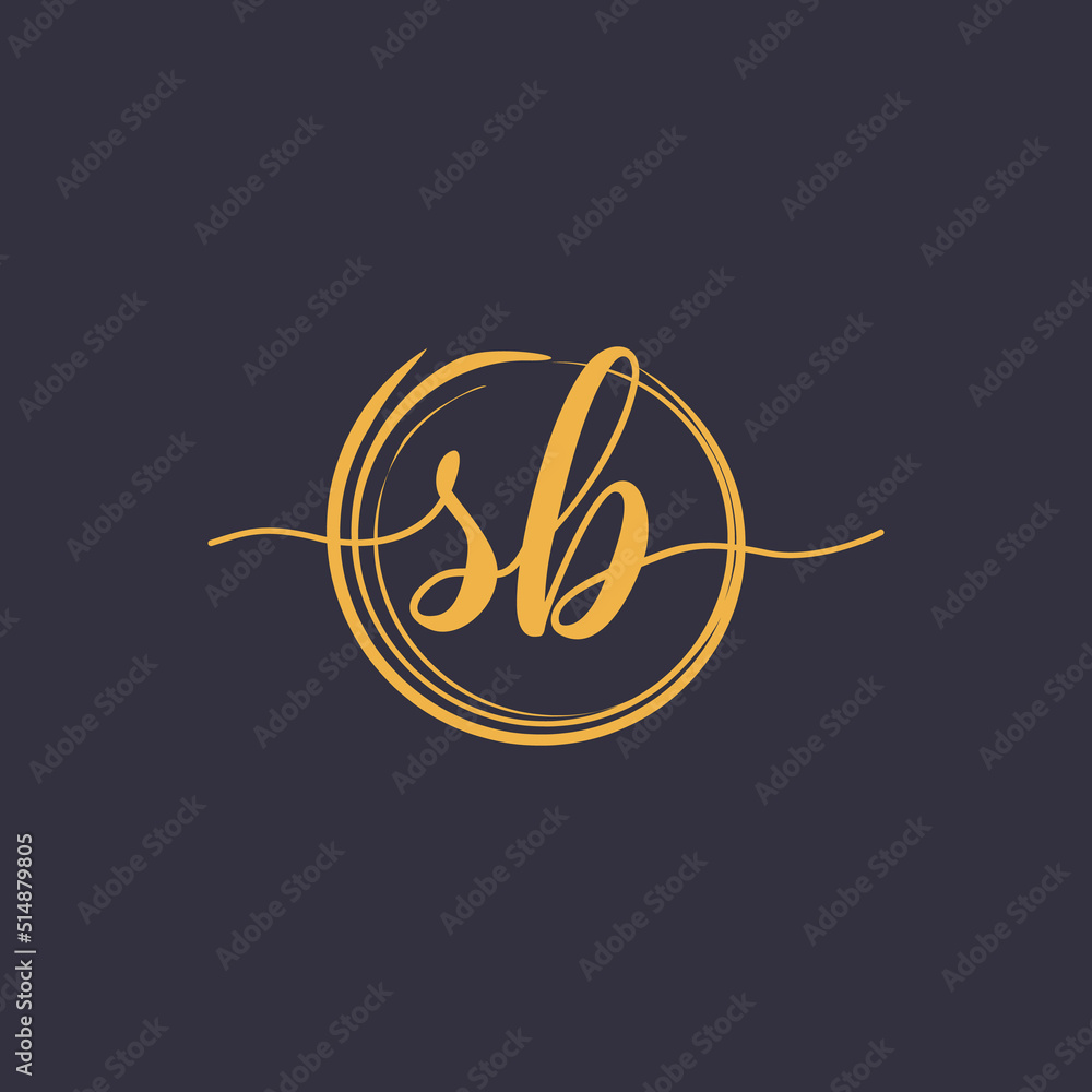 Vector luxury style letter SB logo monogram alphabet Stock Vector ...