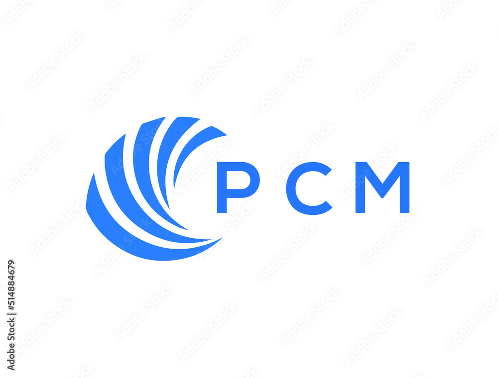 PCM Flat accounting logo design on white background. PCM creative ...