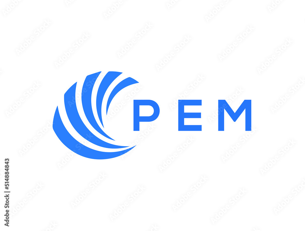 PEM Flat accounting logo design on white background. PEM creative ...