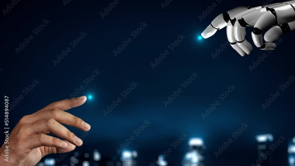 Futuristic robot artificial intelligence enlightening AI technology ...