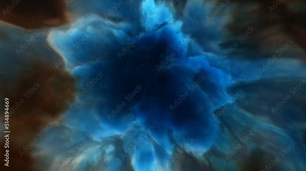 Planetary nebula in space. Cloud of ionized gas, collapse of star ...