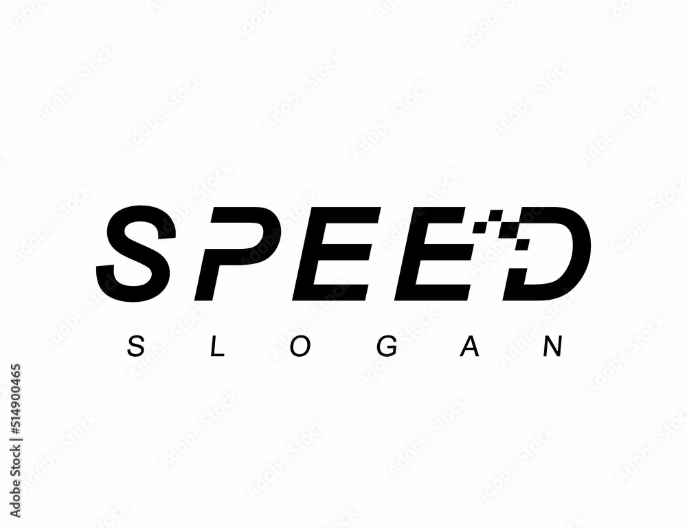 Speed Typography Logo With Race Flag Symbol Stock Vector | Adobe Stock