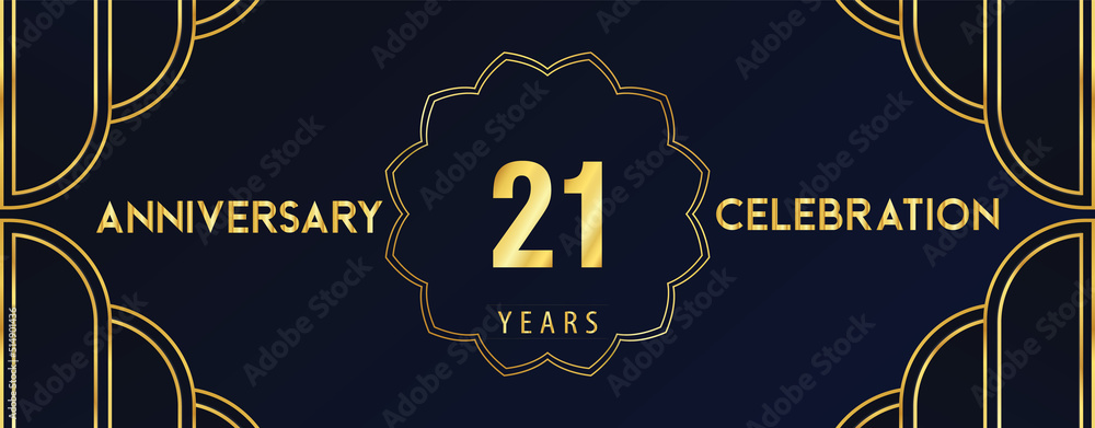 21 years anniversary celebration design template Vector. Premium design ...