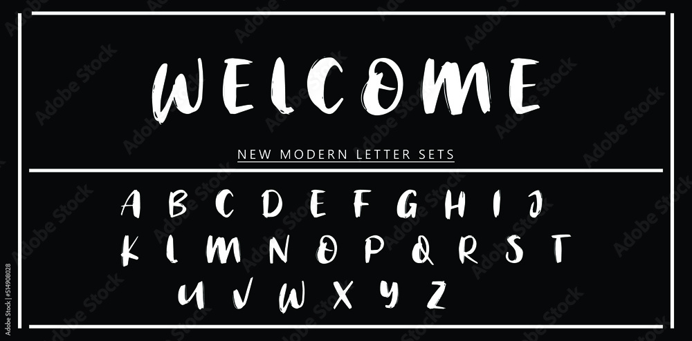 WELCOME Elegant alphabet letters font and number. Classic Lettering ...