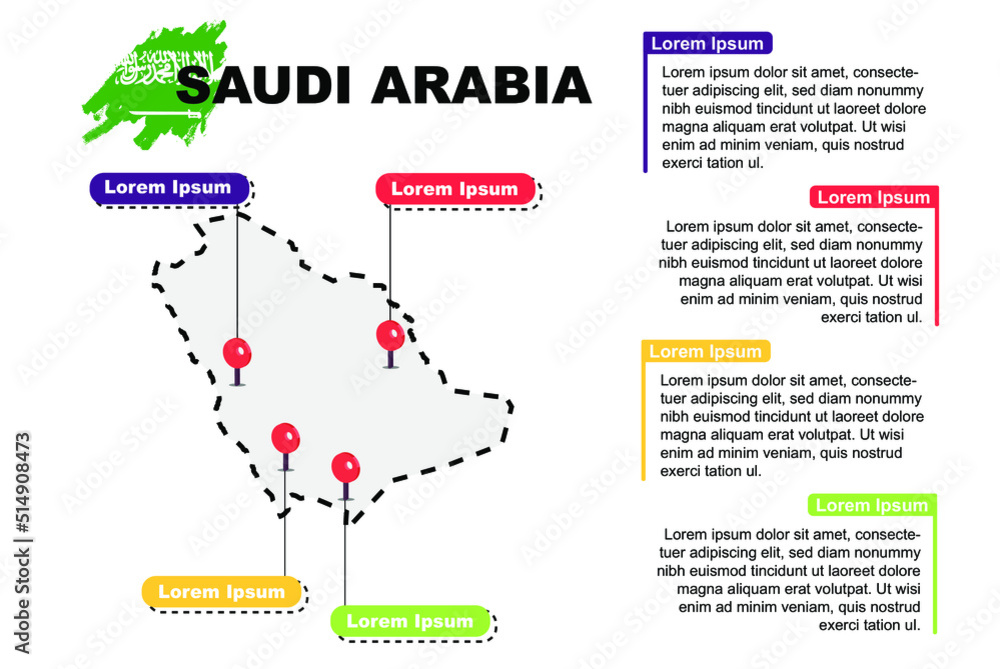Saudi Arabia travel location infographic, tourism and vacation concept ...