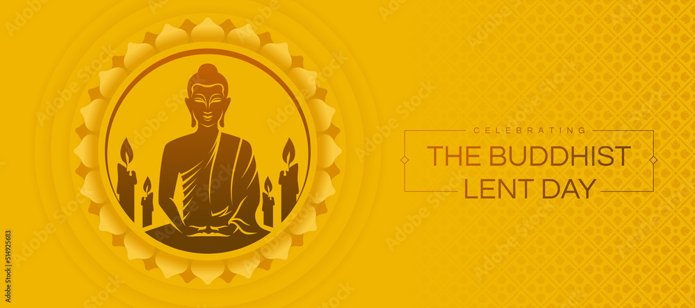 Celebrating The Buddhist lent day - brown buddha meditated sign and ...