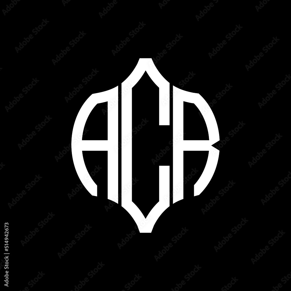 ACR letter logo. ACR best black background vector image. ACR Monogram ...
