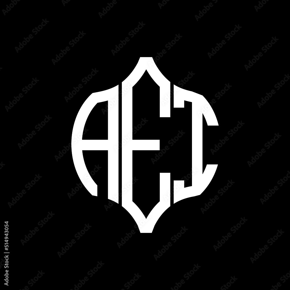 AEI letter logo. AEI best black background vector image. AEI Monogram ...