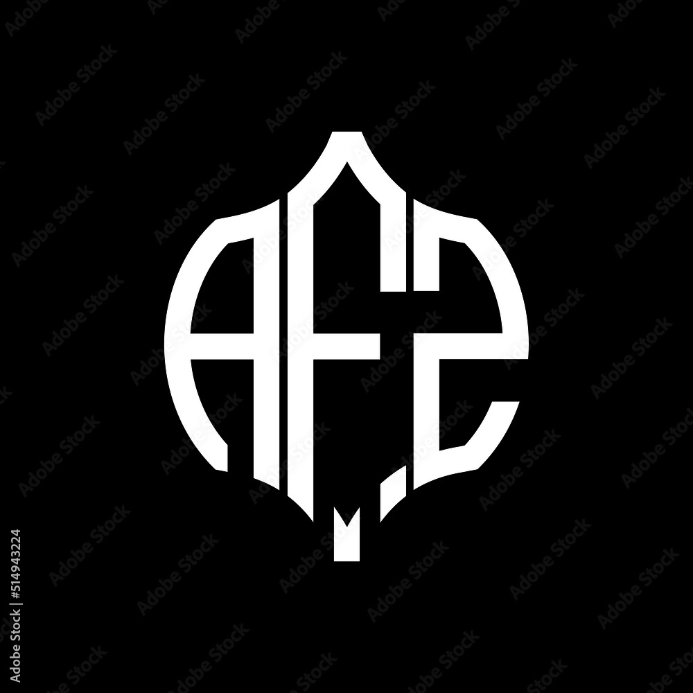 AFZ letter logo. AFZ best black background vector image. AFZ Monogram ...