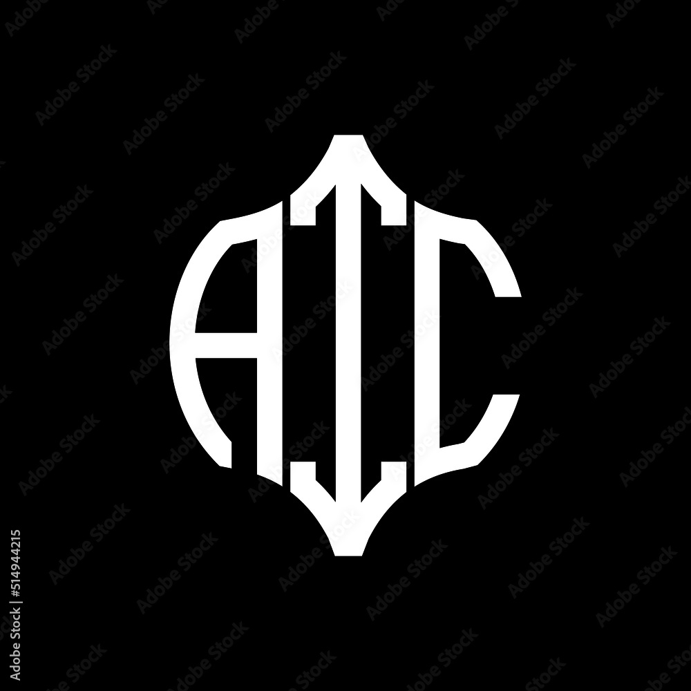AIC letter logo. AIC best black background vector image. AIC Monogram ...