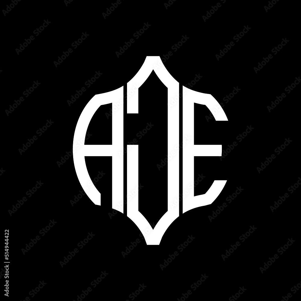 AJE letter logo. AJE best black background vector image. AJE Monogram ...