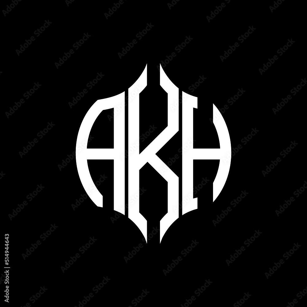 Vecteur Stock AKH letter logo. AKH best black background vector image ...