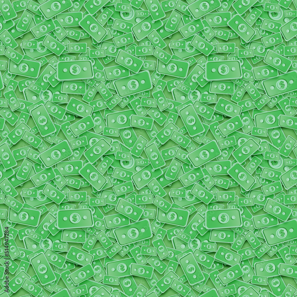 Seamless 3d green dollar bill pattern. Seamless background illustration ...