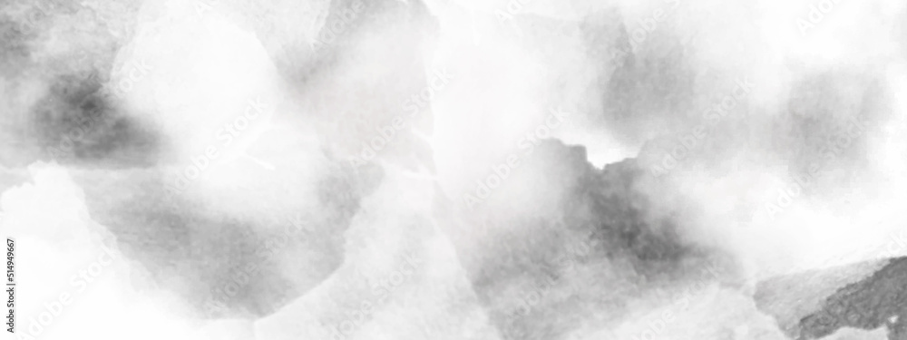 Grey shades gradient watercolor background. Black and white ink effect ...
