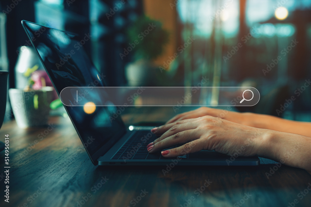 Data search technology search engine optimization with blank search bar ...