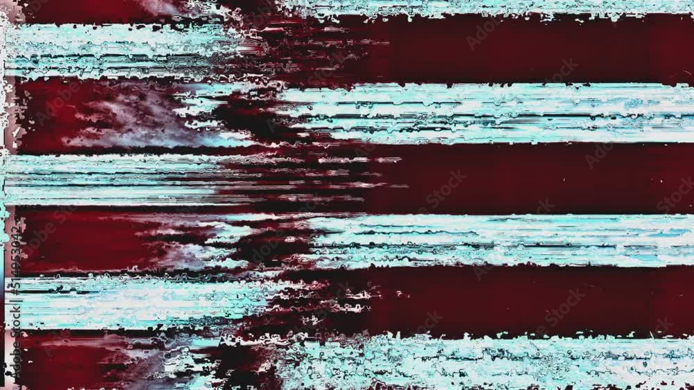 Glitch noise. VHS distortion texture. Signal interference overlay. Blue ...