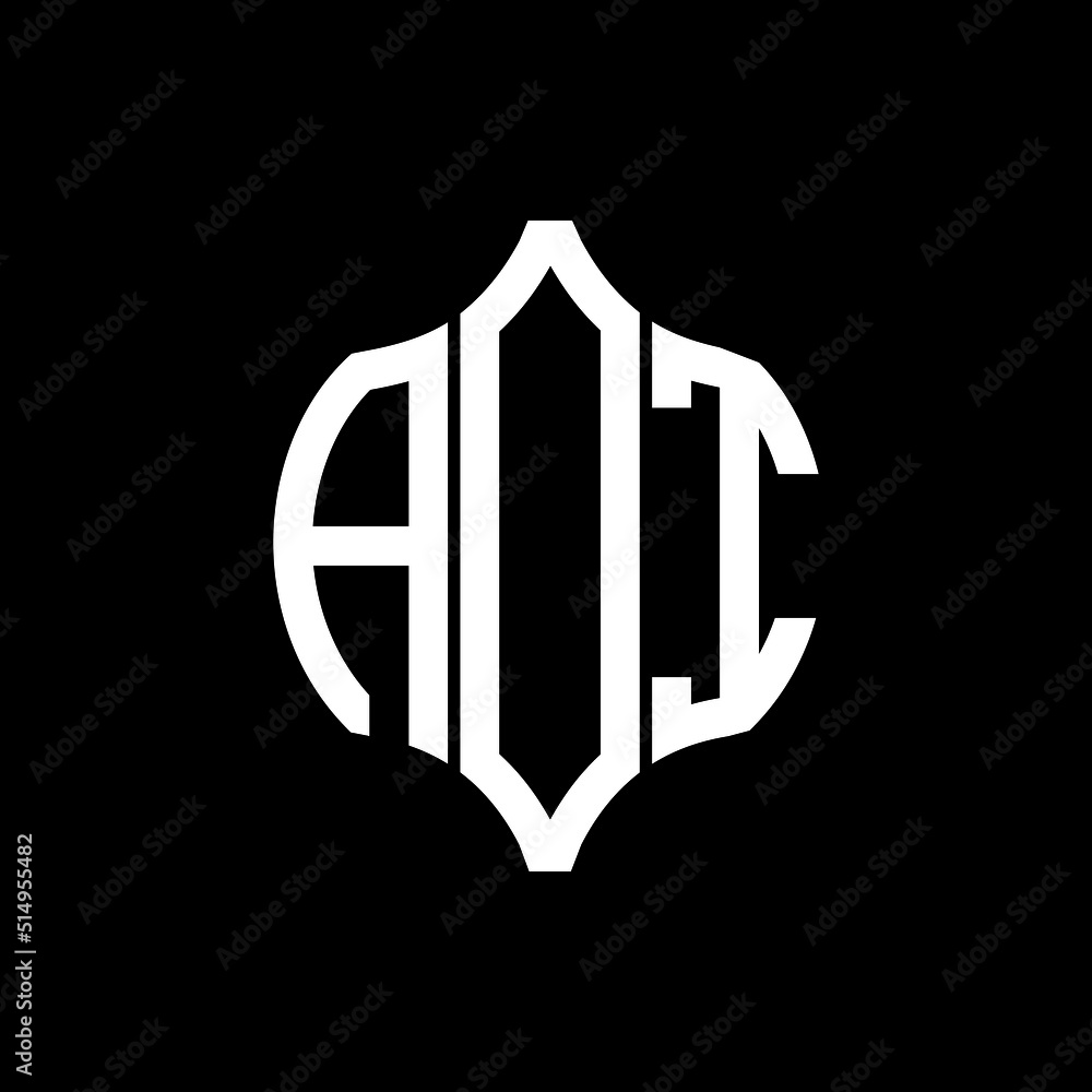 AOI letter logo. AOI best black background vector image. AOI Monogram ...