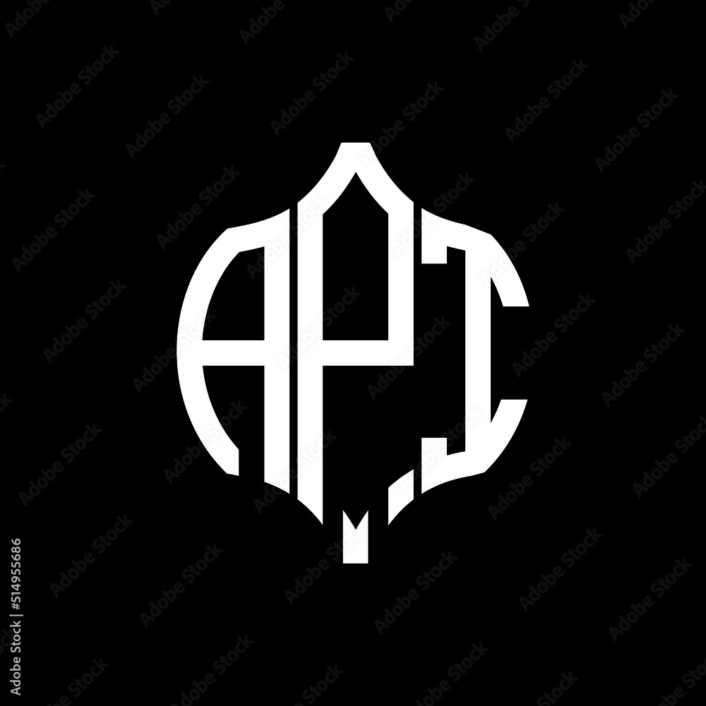 API letter logo. API best black background vector image. API Monogram ...