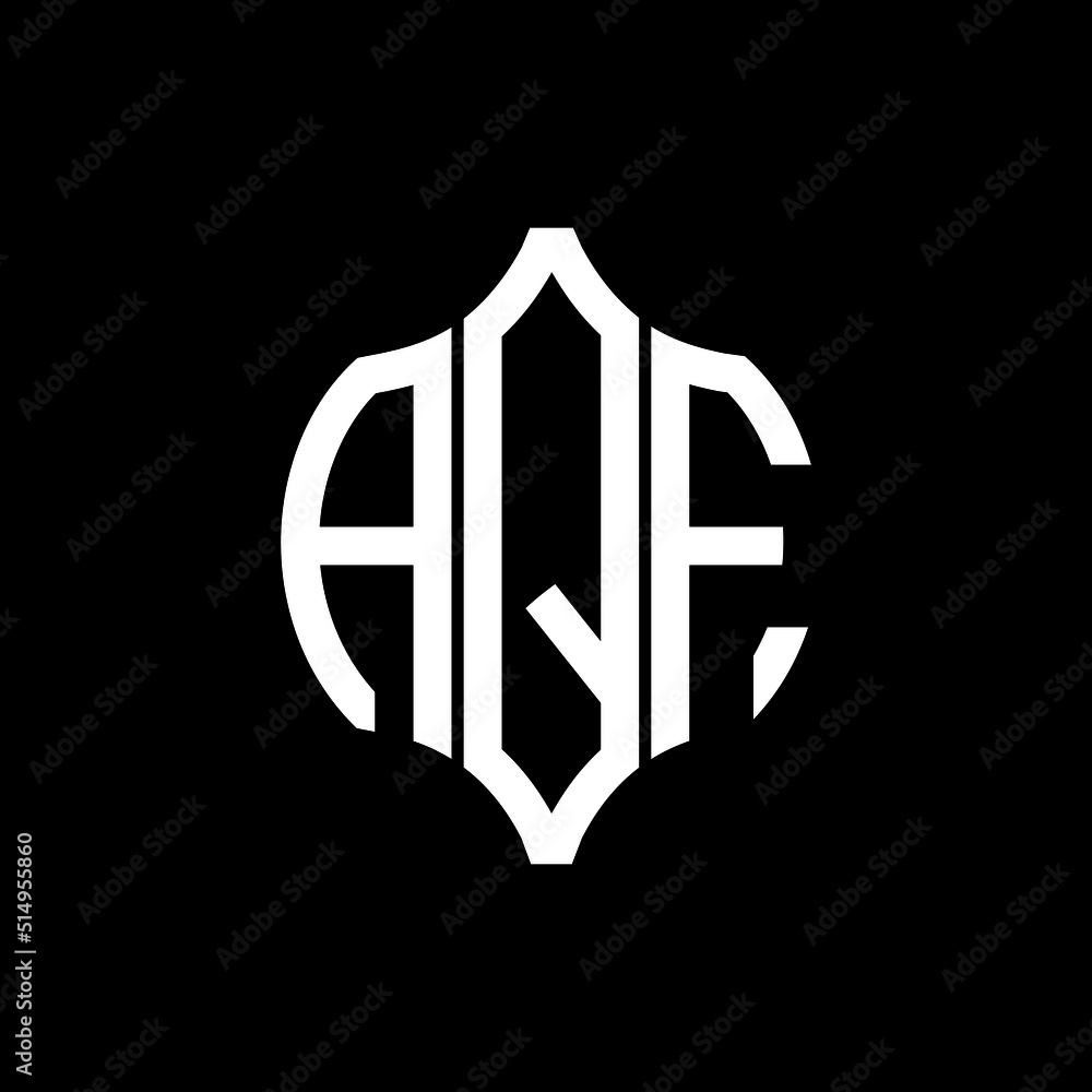 AQF letter logo. AQF best black background vector image. AQF Monogram ...