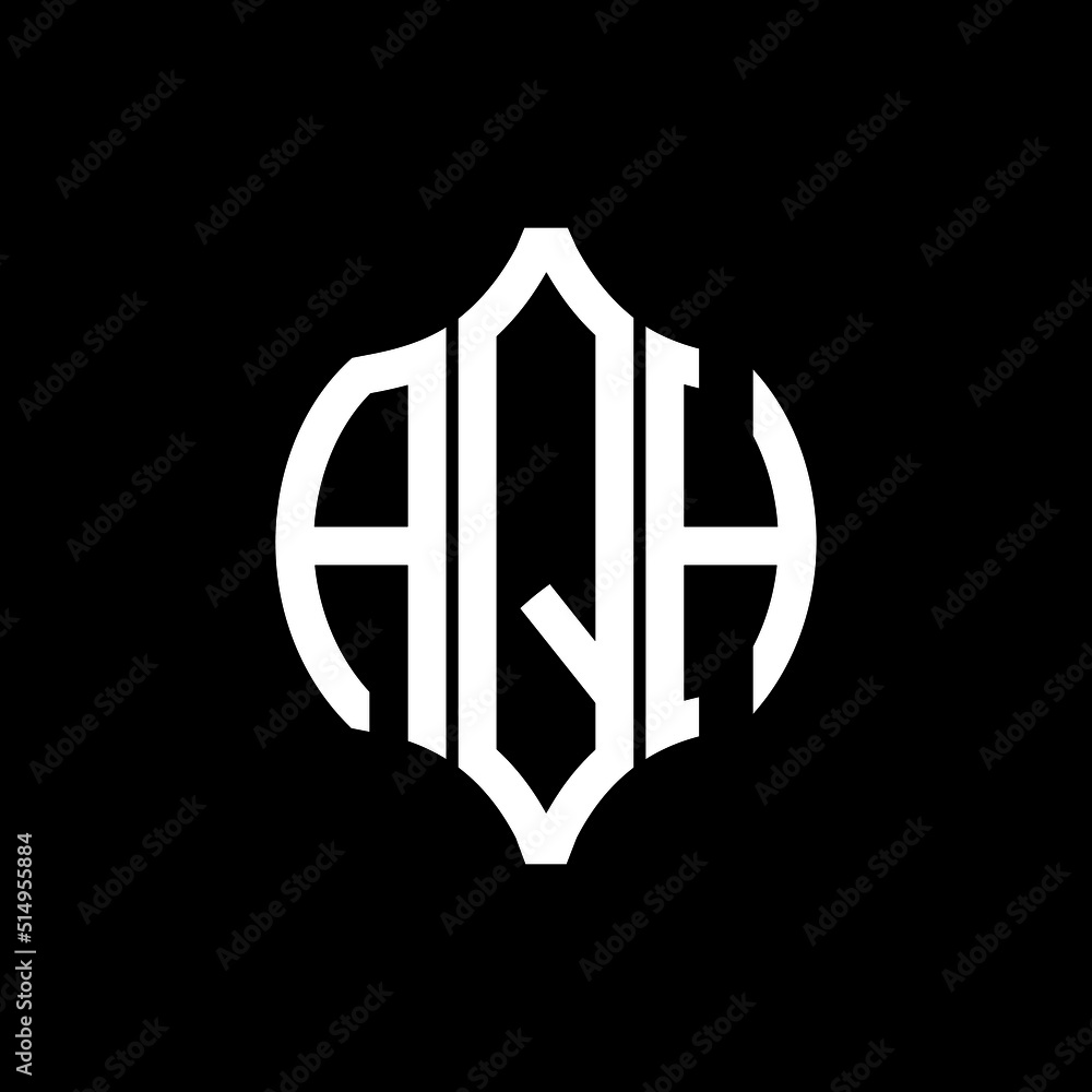 AQH letter logo. AQH best black background vector image. AQH Monogram ...