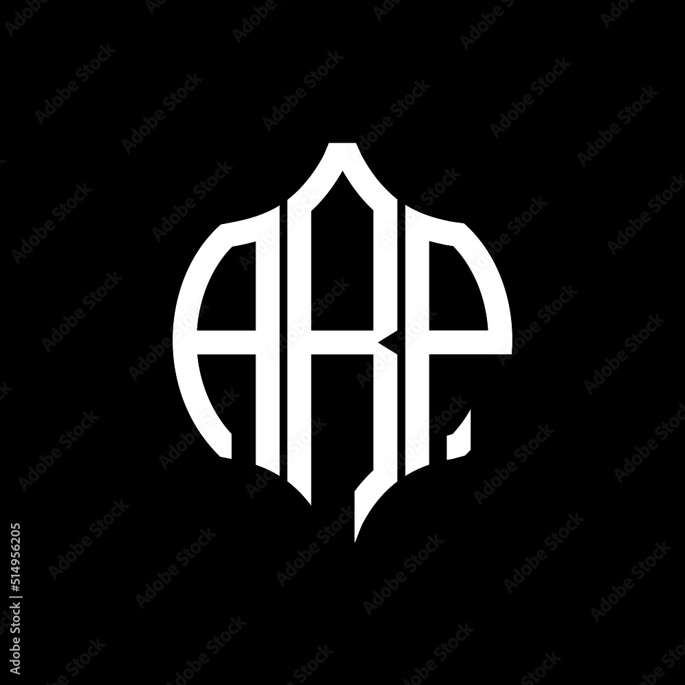 ARP letter logo. ARP best black ground vector image. ARP Monogram logo ...
