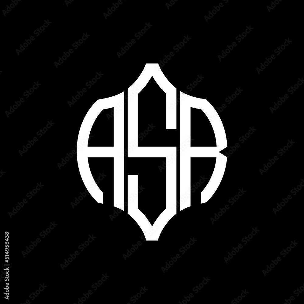 ASR letter logo. ASR best black ground vector image. ASR Monogram logo ...