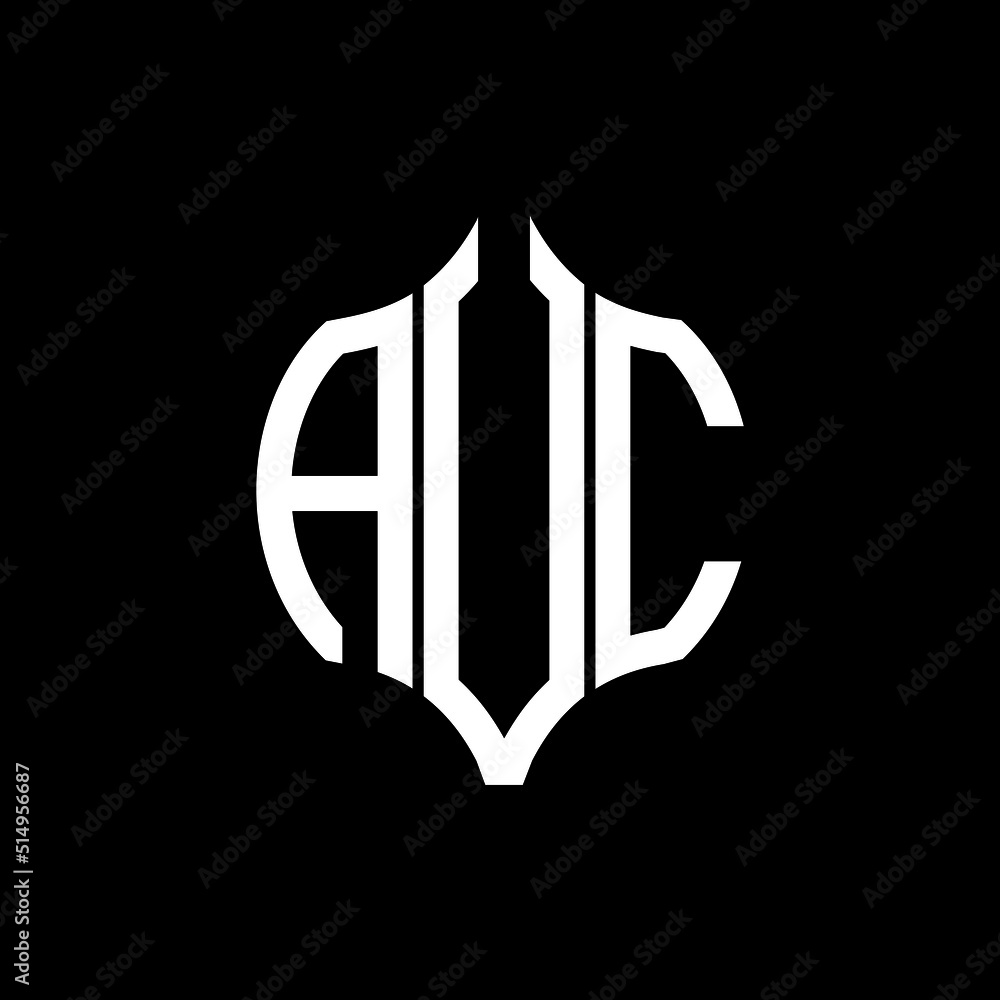 AVC letter logo. AVC best black ground vector image. AVC Monogram logo ...