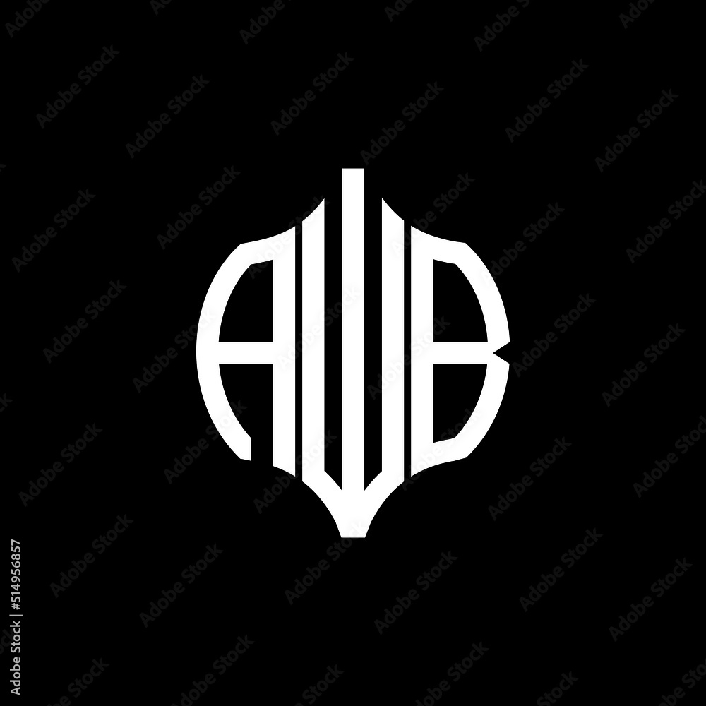 AWB letter logo. AWB best black ground vector image. AWB Monogram logo ...