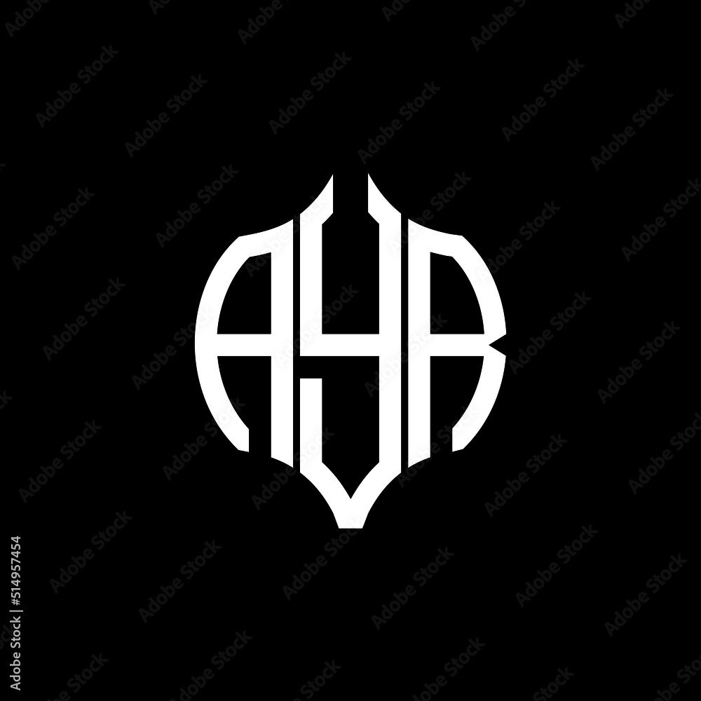 AYR letter logo. AYR best black ground vector image. AYR Monogram logo ...