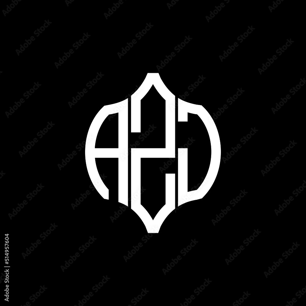 AZJ letter logo. AZJ best black ground vector image. AZJ Monogram logo ...