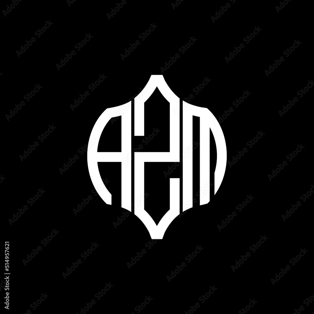 AZM letter logo. AZM best black ground vector image. AZM Monogram logo ...