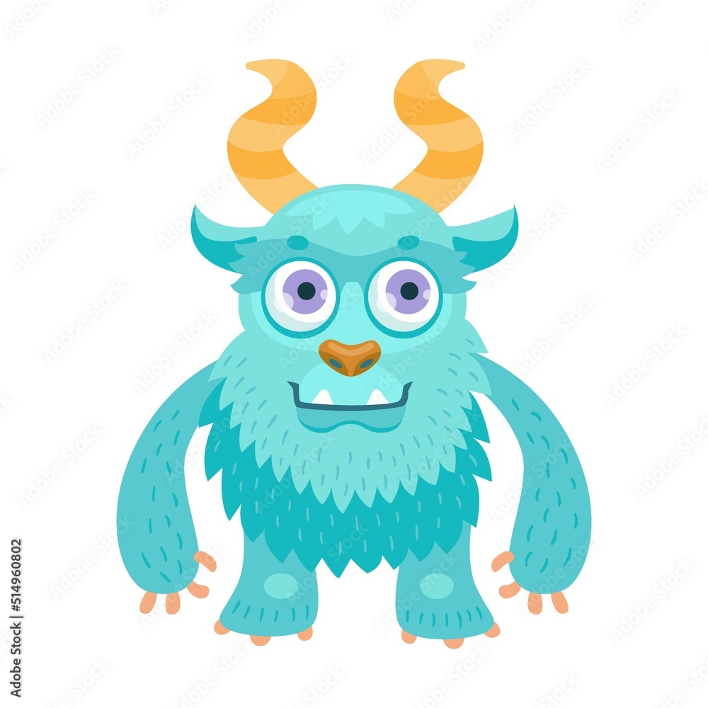 Cartoon monsters flat icon. Funny comic characters of Halloween ...
