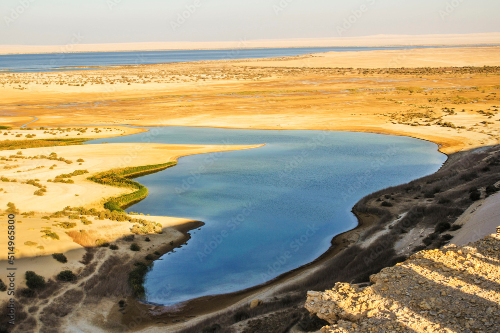 Beautiful Panorama Of Wadi El Rayan Lower lake - Magic Lake Desert ...