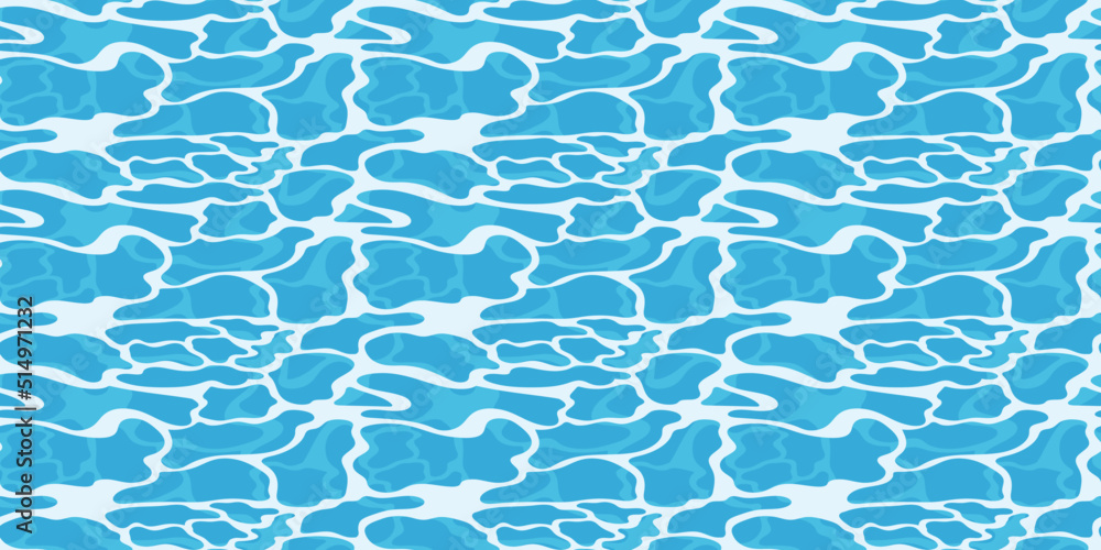 Waves of blue water. A template with a pool of water. Abstract swimming ...