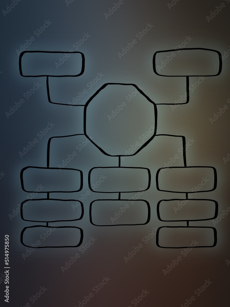 Mind mapping, my map, mapping, map, illustration on blurred background ...