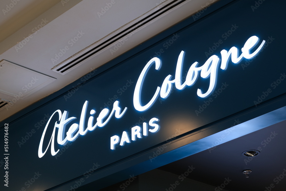 Shanghai,China-July 3rd 2022: close up Atelier Cologne store sign ...