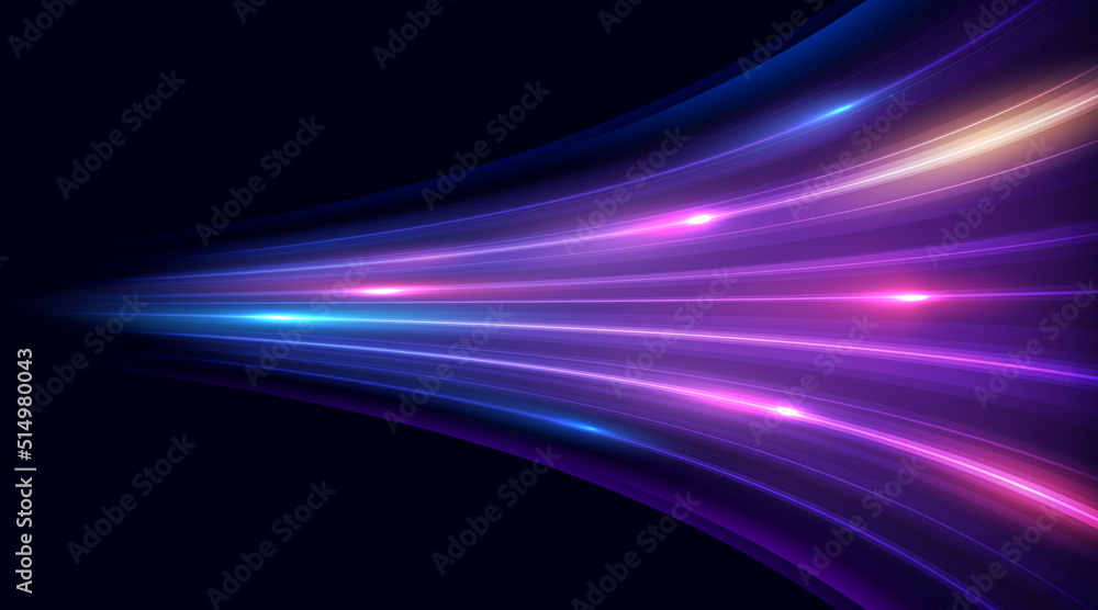 Modern abstract high-speed light effect. Technology futuristic dynamic ...