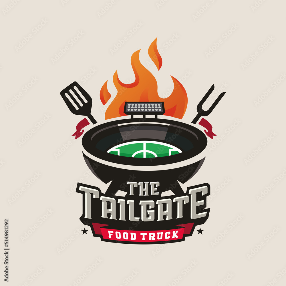 The Tailgate Food Truck Logo Template Stock Vector | Adobe Stock