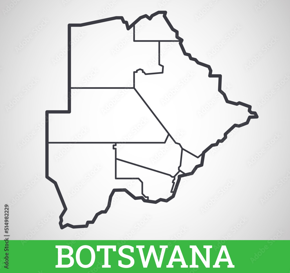 Simple outline map of Botswana. Vector graphic illustration. Stock ...