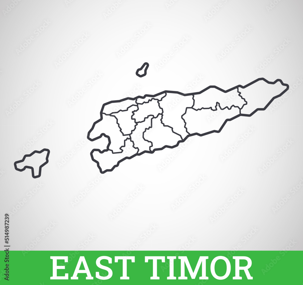 Póster Simple outline map of East Timor . Vector graphic illustration ...