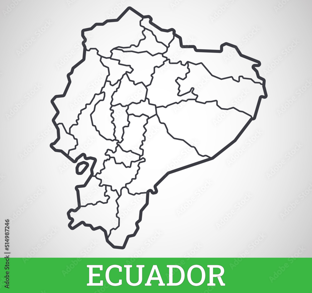 Simple outline map of Ecuador. Vector graphic illustration. Stock ...