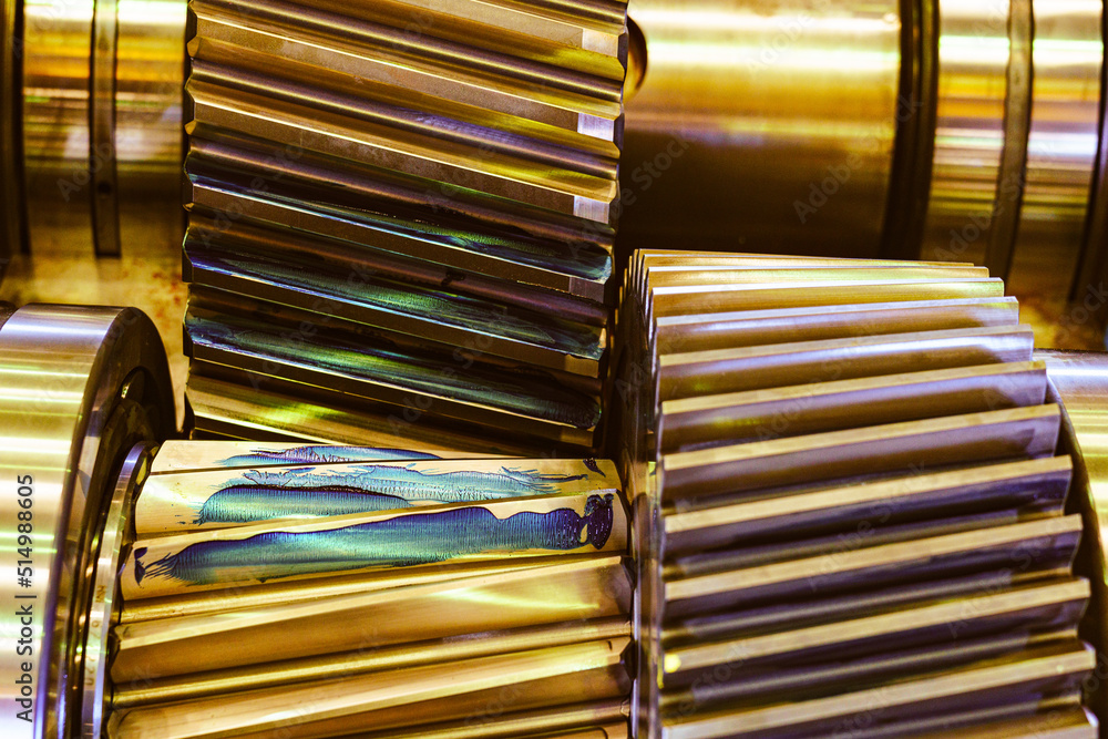 Inspection gearbox , gear tooth contact pattern with tooth marking ...