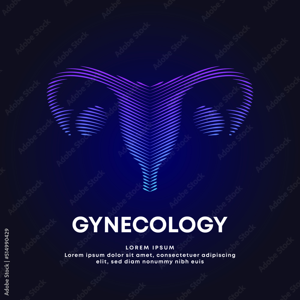 Women's reproductive system medical structure. Vector logo gynecology ...